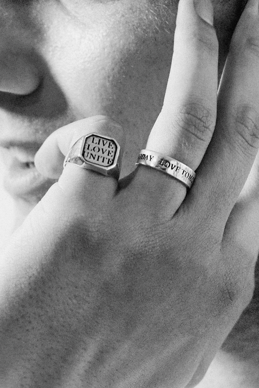 Minimal Slogan Ring Silver - Tomorrowland Store